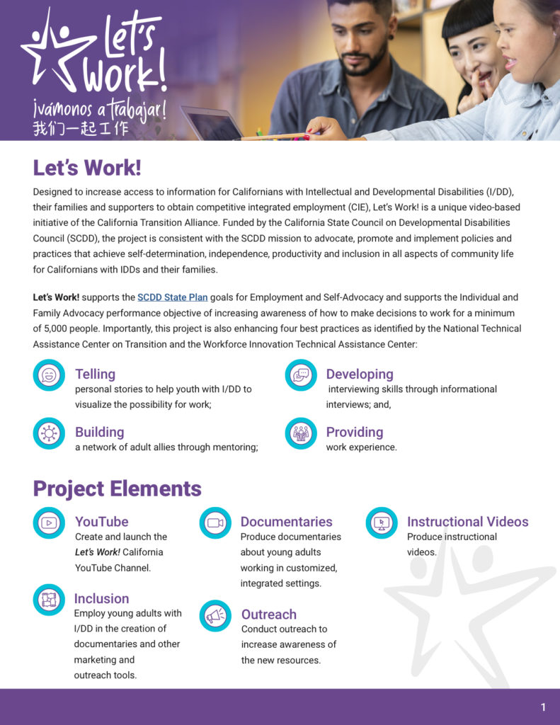 Let's Work! - Flyer - Chapman University | Transition CA