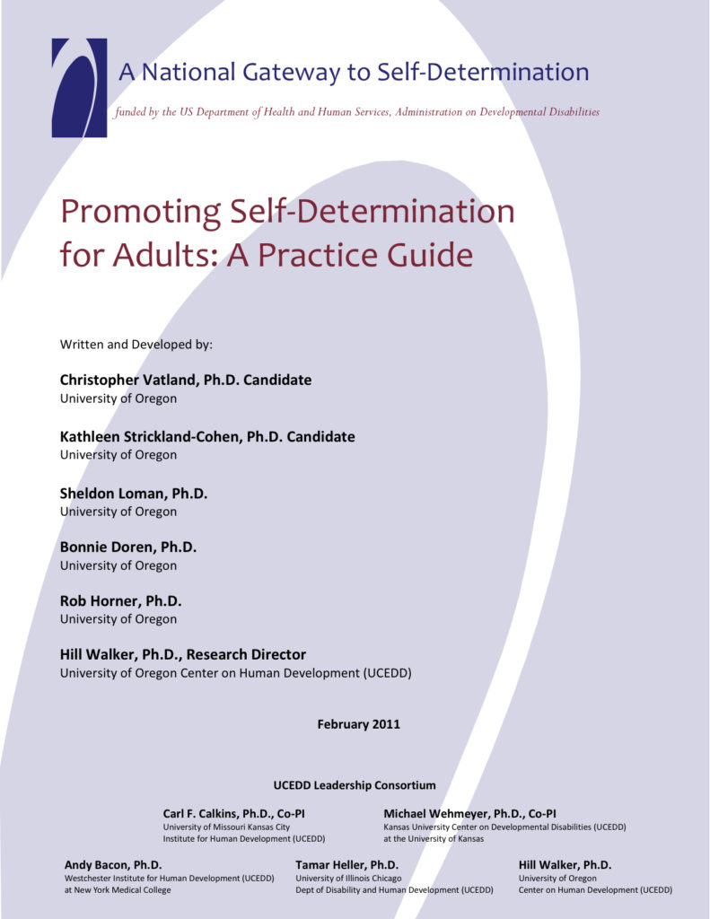 Promoting Self-Determination for Adults - A Practice Guide - Chapman ...