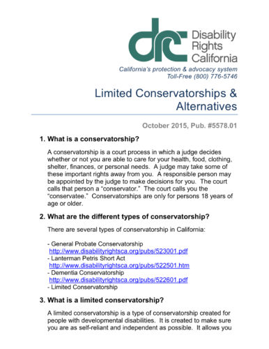 DRC Limited Conservatorships and Alternatives 2019 - Chapman University ...