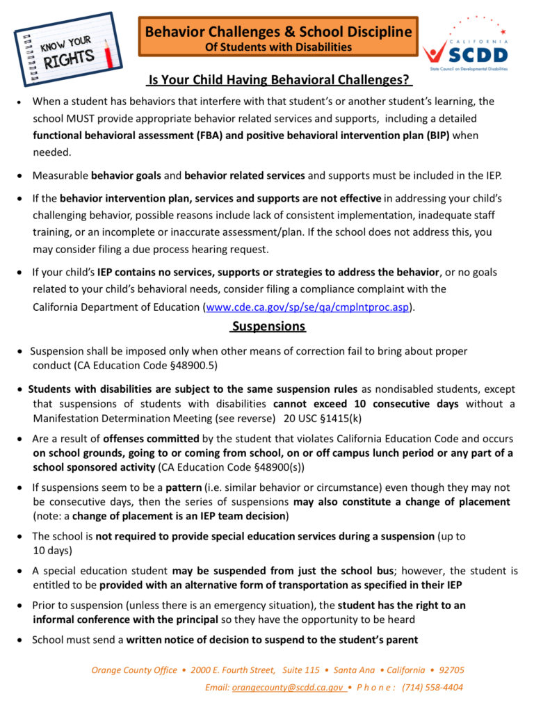 2019 - School Discipline One Pager - Chapman University | Transition CA