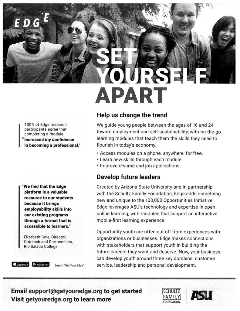 Edge Set Yourself Apart Poster - Chapman University | Transition CA