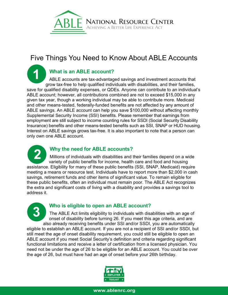 Five Things to Know about ABLE Accounts - Chapman University ...