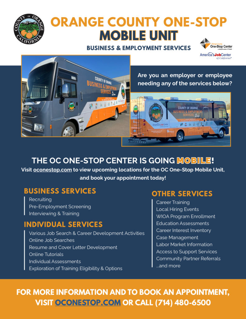 Flyer: OC One-Stop Mobile Unit (ENG) - Chapman University | Transition CA