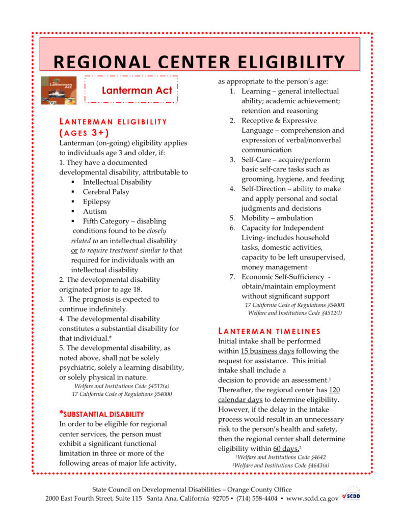 Lanterman Eligibility Tips - Chapman University | Transition CA