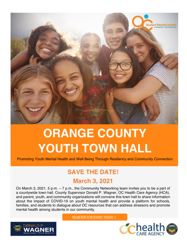 OC Flyer: Youth Town Hall - Chapman University | Transition CA