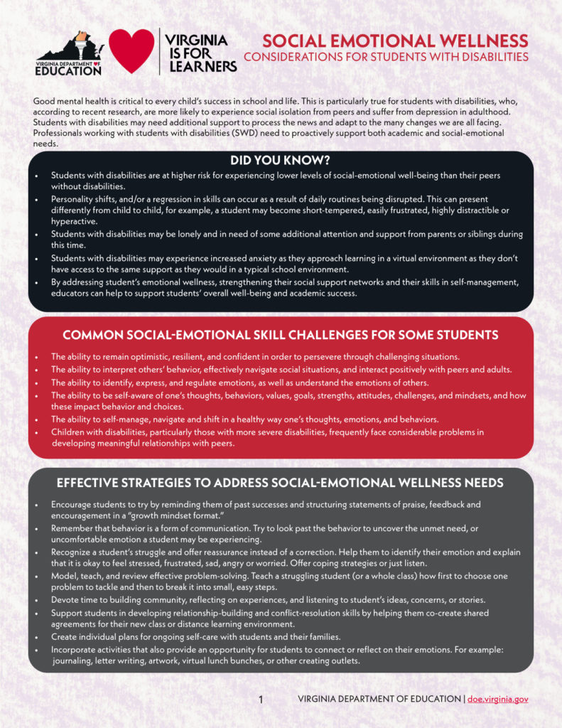 Quick Guide - Social Emotional Wellness Considerations for Students ...