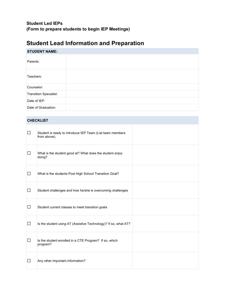 Student Led IEPs - Chapman University | Transition CA