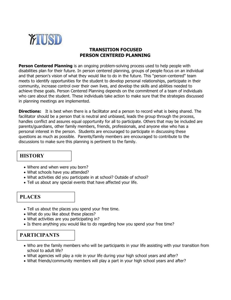 Transition-Focused Person-Centered Planning - Chapman University ...