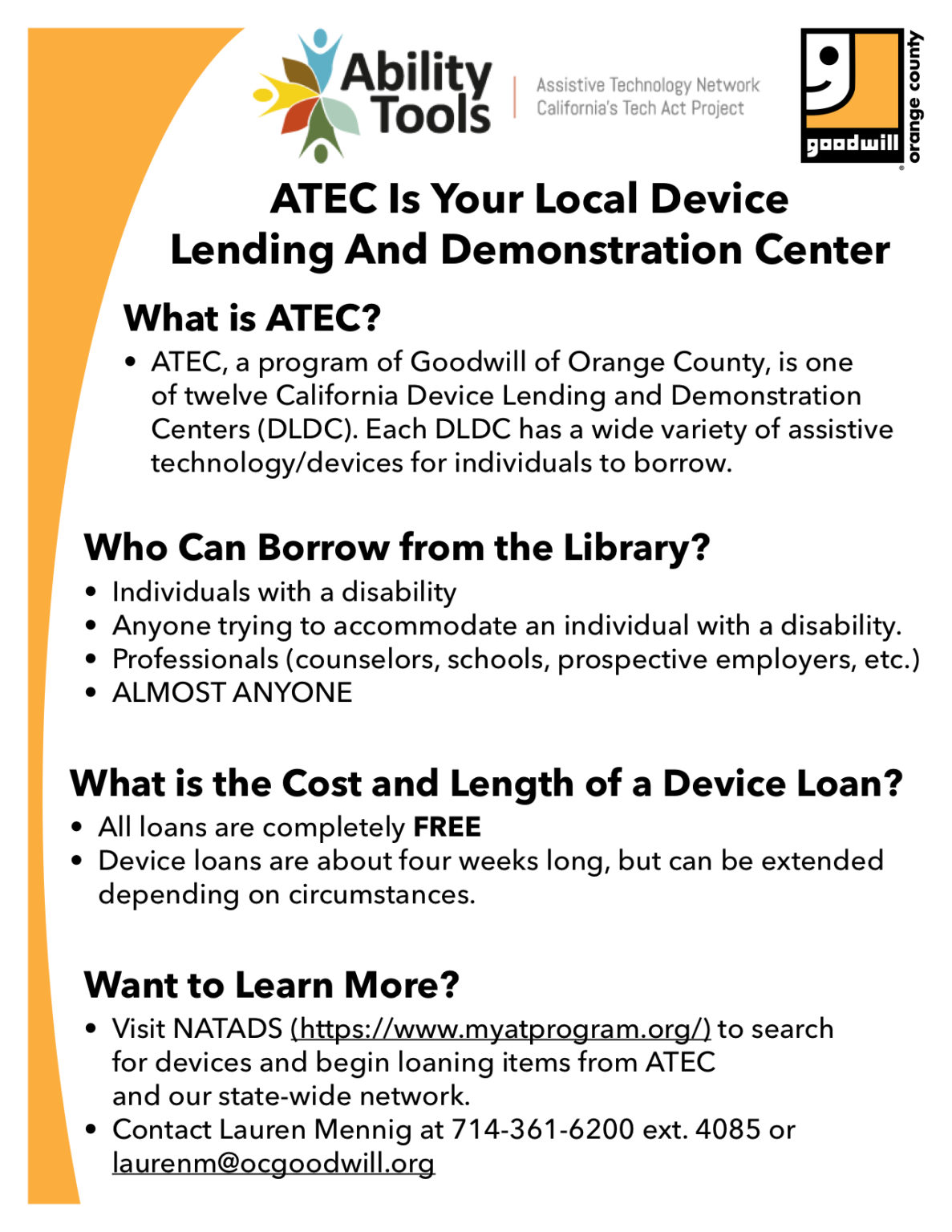 ATEC - Ability Tools DLDC Flyer (2020) - Chapman University | Transition CA