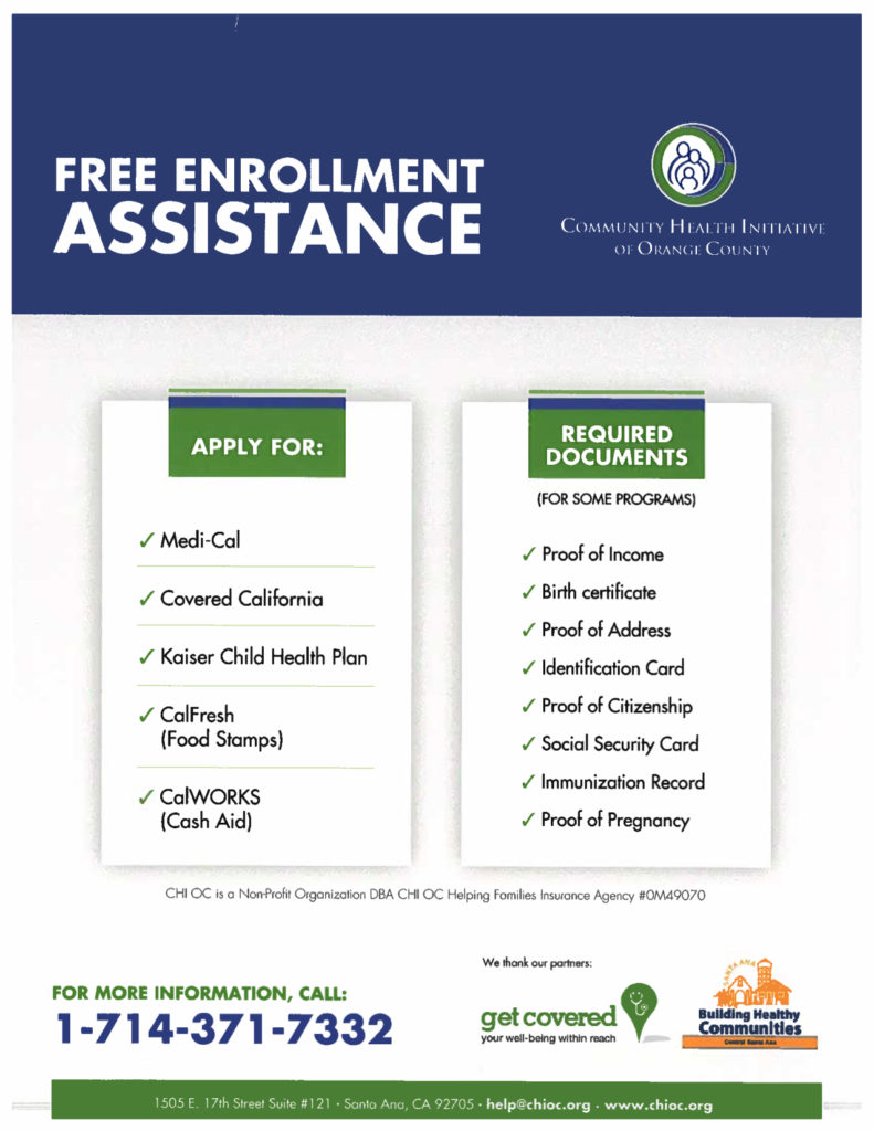 Community Health Initiative Flyer - Chapman University | Transition CA