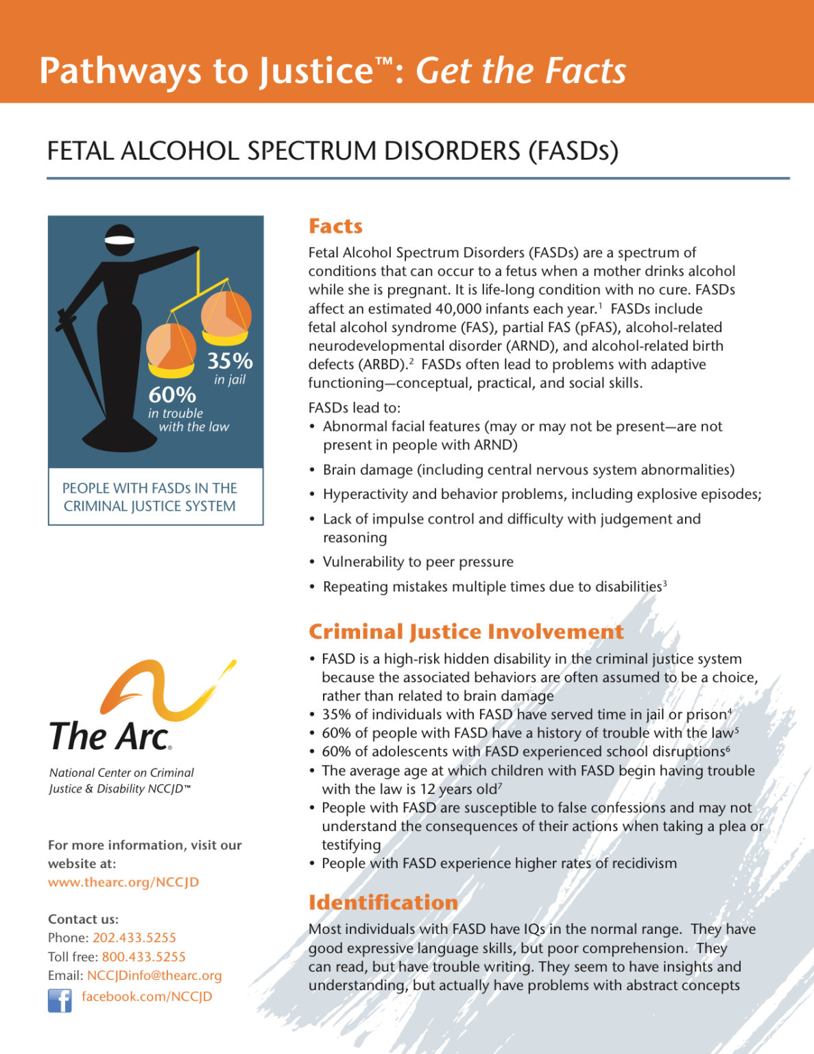 Pathways to Justice Fact Sheet: Fetal Alcohol Spectrum Disorders (FASDs ...