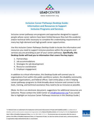 Inclusive Career Pathways Desktop Guide - Chapman University ...