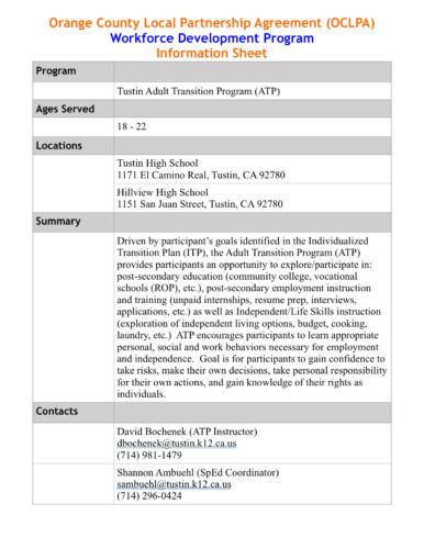 Tustin ATP Information Sheet - Chapman University | Transition CA