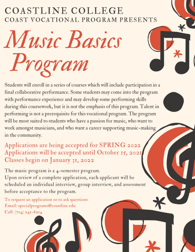 CCC Music Basics Program Flyer SPRING 2022 - Chapman University ...