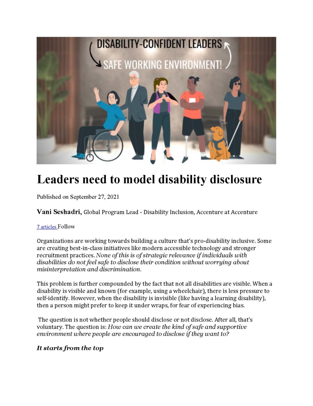 Accenture Leaders Need to Model Disability Disclosure - Chapman ...