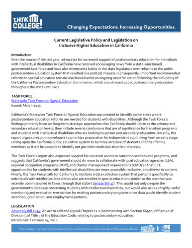 CA PSE Summary Final 2016 - Chapman University | Transition CA