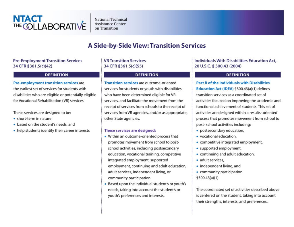 Comparison Side by Side Transition Services - Chapman University ...