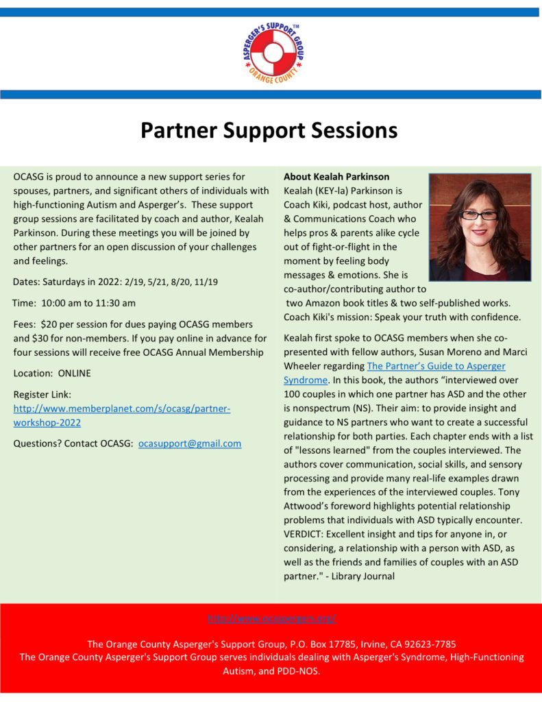 Partners Support Group 2022 - Chapman University | Transition CA