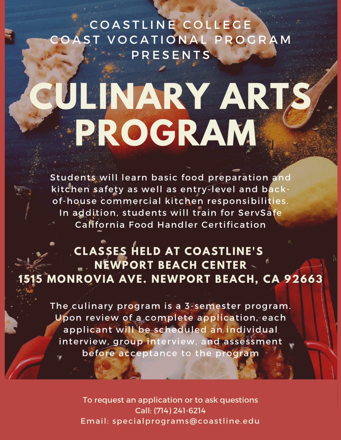 CCC Culinary Arts Program Flyer - Chapman University | Transition CA