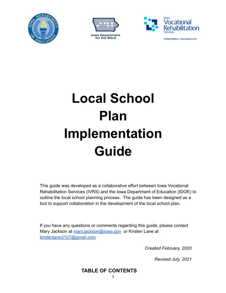 Local School Plan Implementation Guide - Chapman University | Transition CA