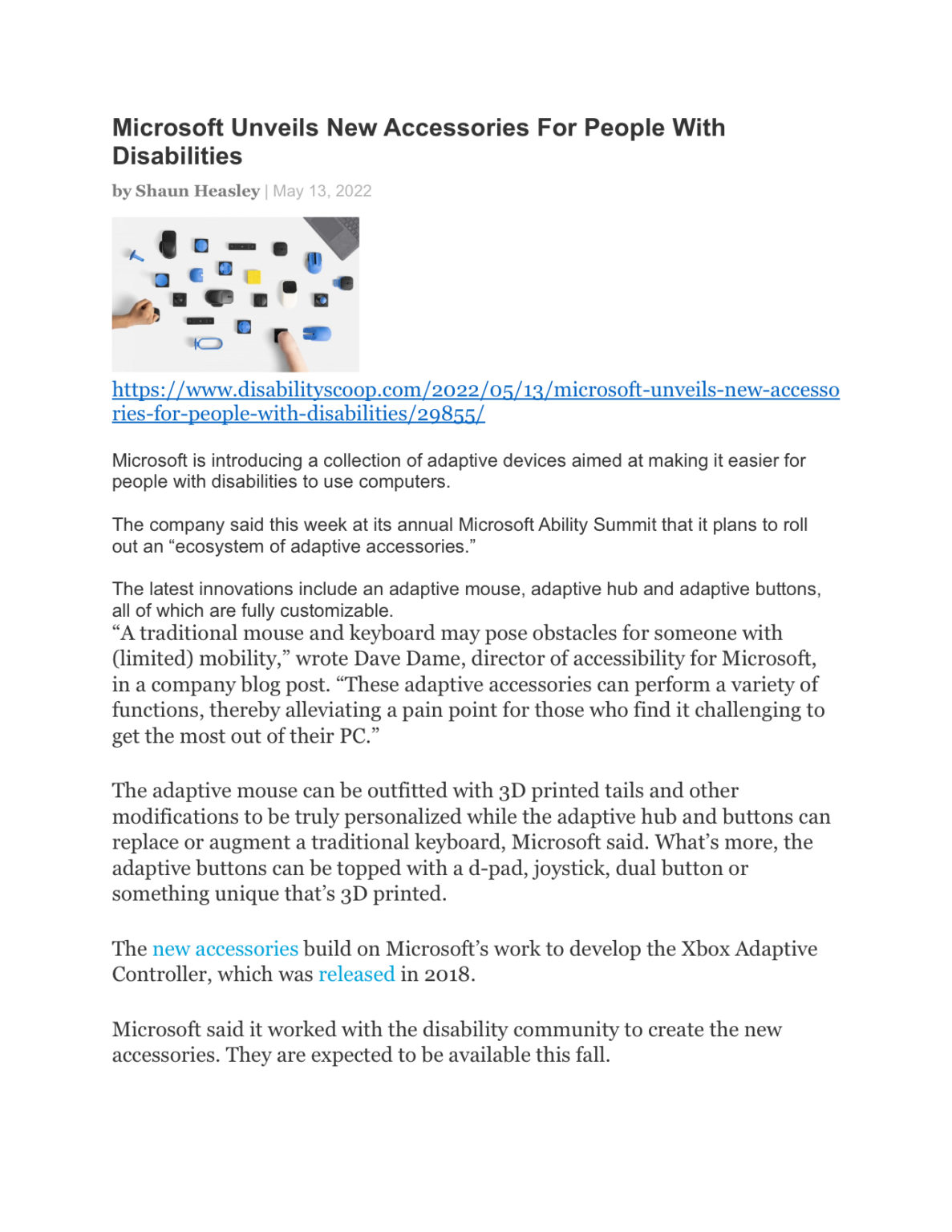 Microsoft Unveils New Accessories for People with Disabilities ...