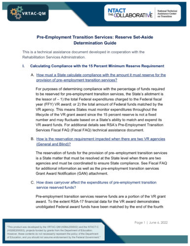 Pre-ETS Reserve Set-Aside Determination Guide - Chapman University ...