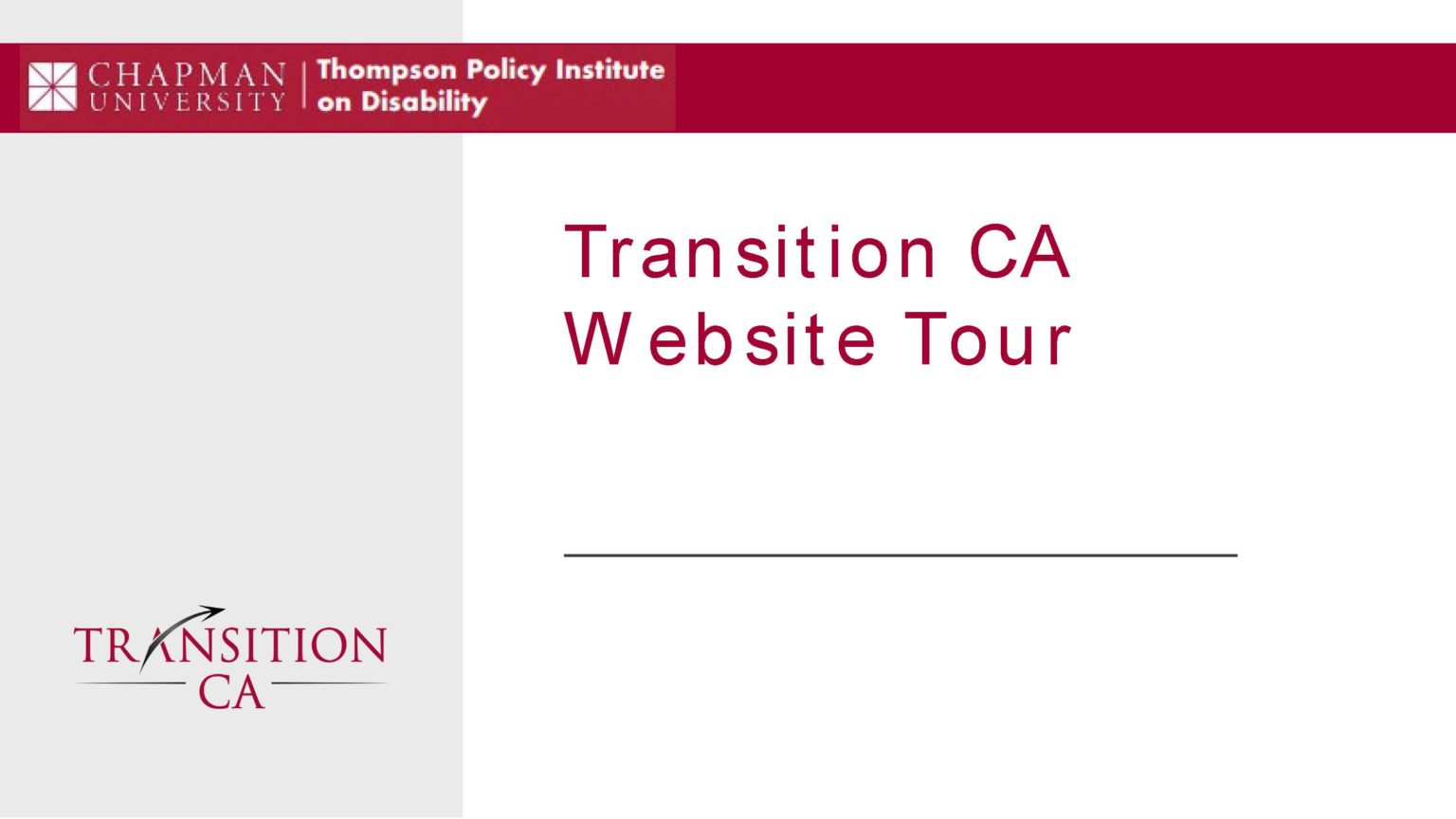 Transition CA Website Launch - Chapman University | Transition CA
