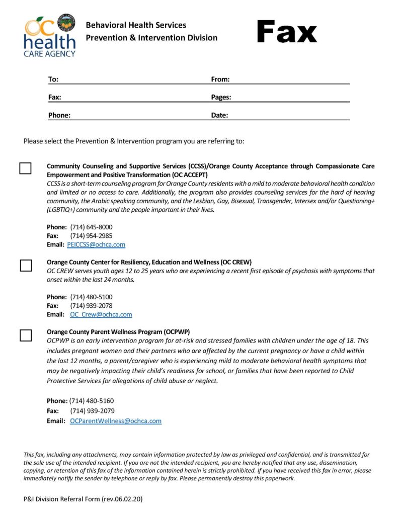 Fillable PI Referral Form & Fax Cover Sheet (Revised 6.15.20) - Chapman ...