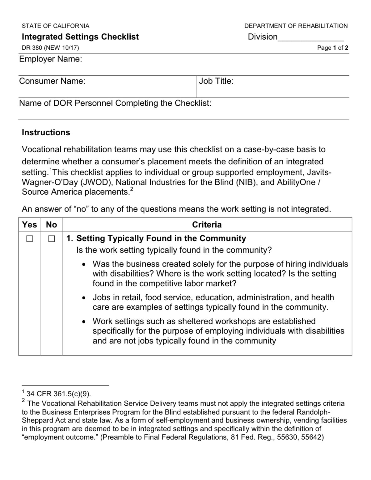 DR Integrated Settings 10-17 WINTAC - Chapman University | Transition CA