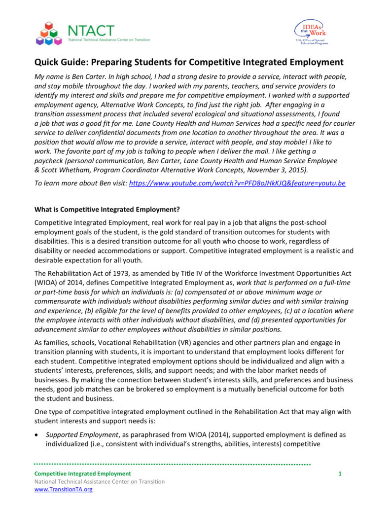 Quick Facts CIE NTACT - Chapman University | Transition CA