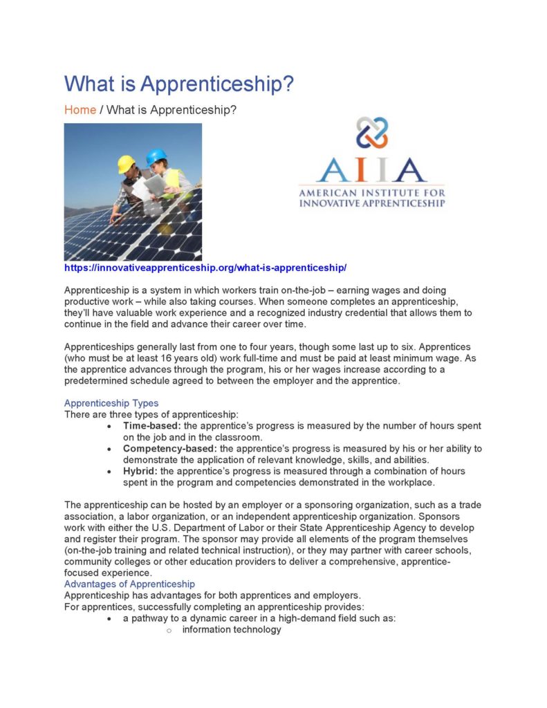 What is Apprenticeship? - Chapman University | Transition CA