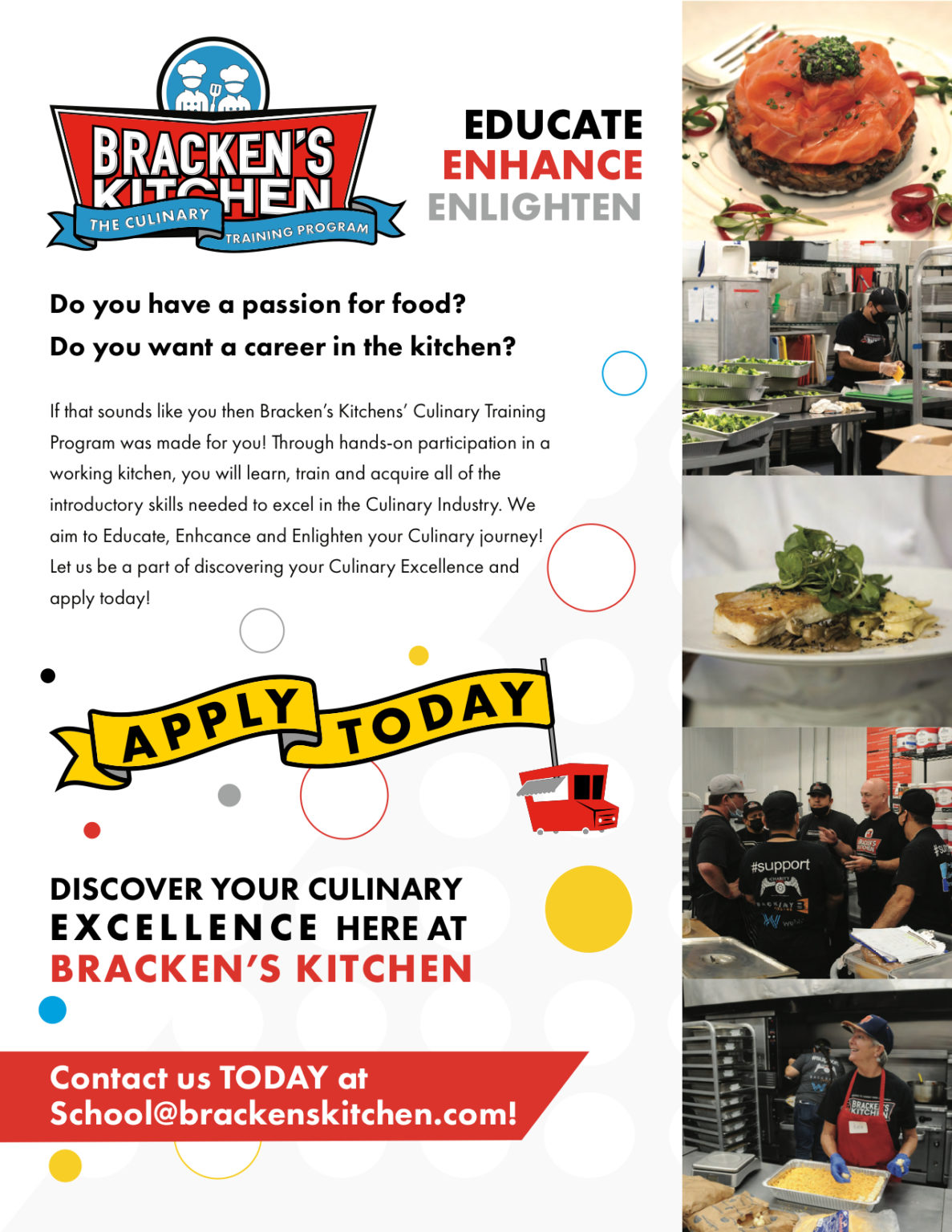 Culinary Training Program Flyer - Chapman University | Transition CA