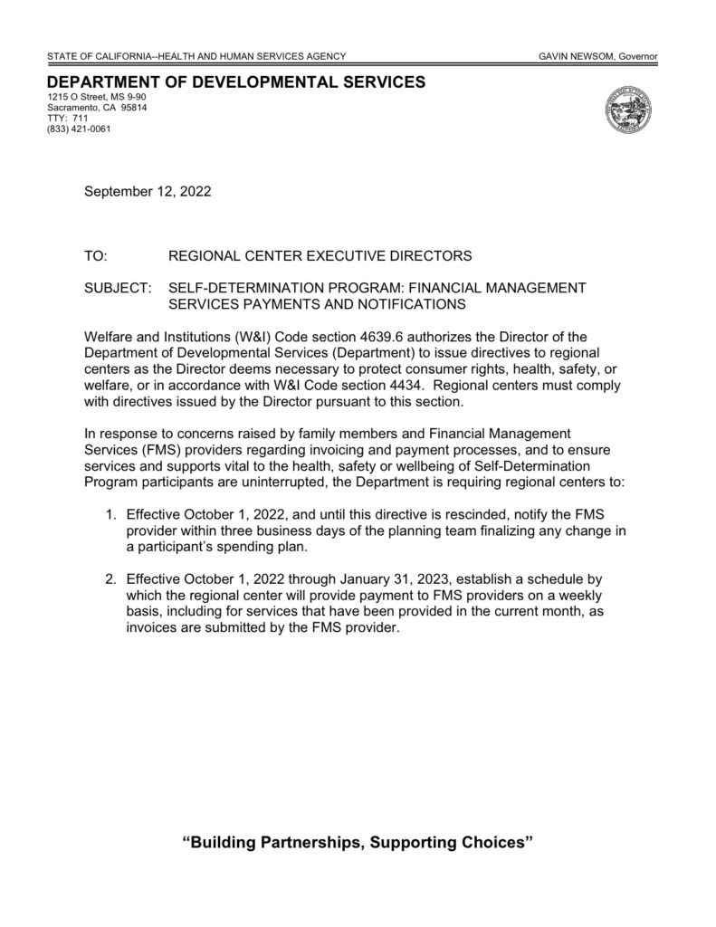 Self-Determination Program - Financial Management Services Payments and ...