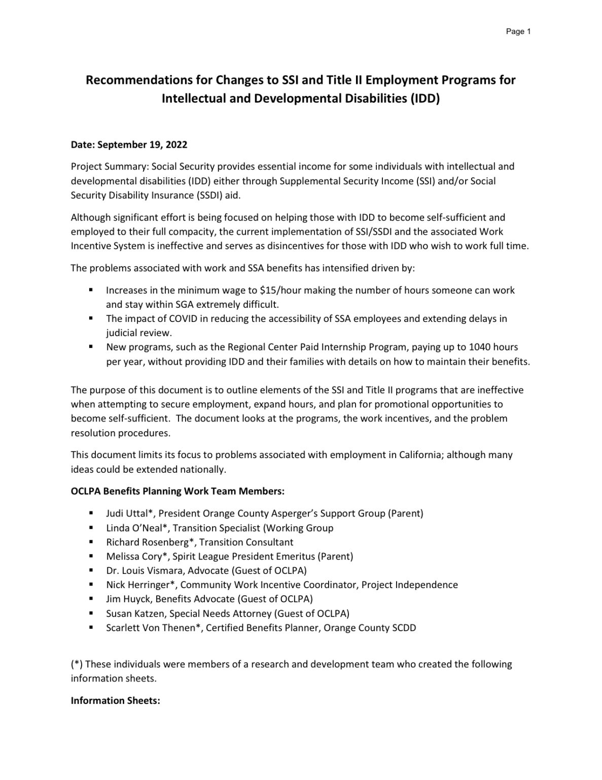 Benefits Informational Sheet Summary - Chapman University | Transition CA