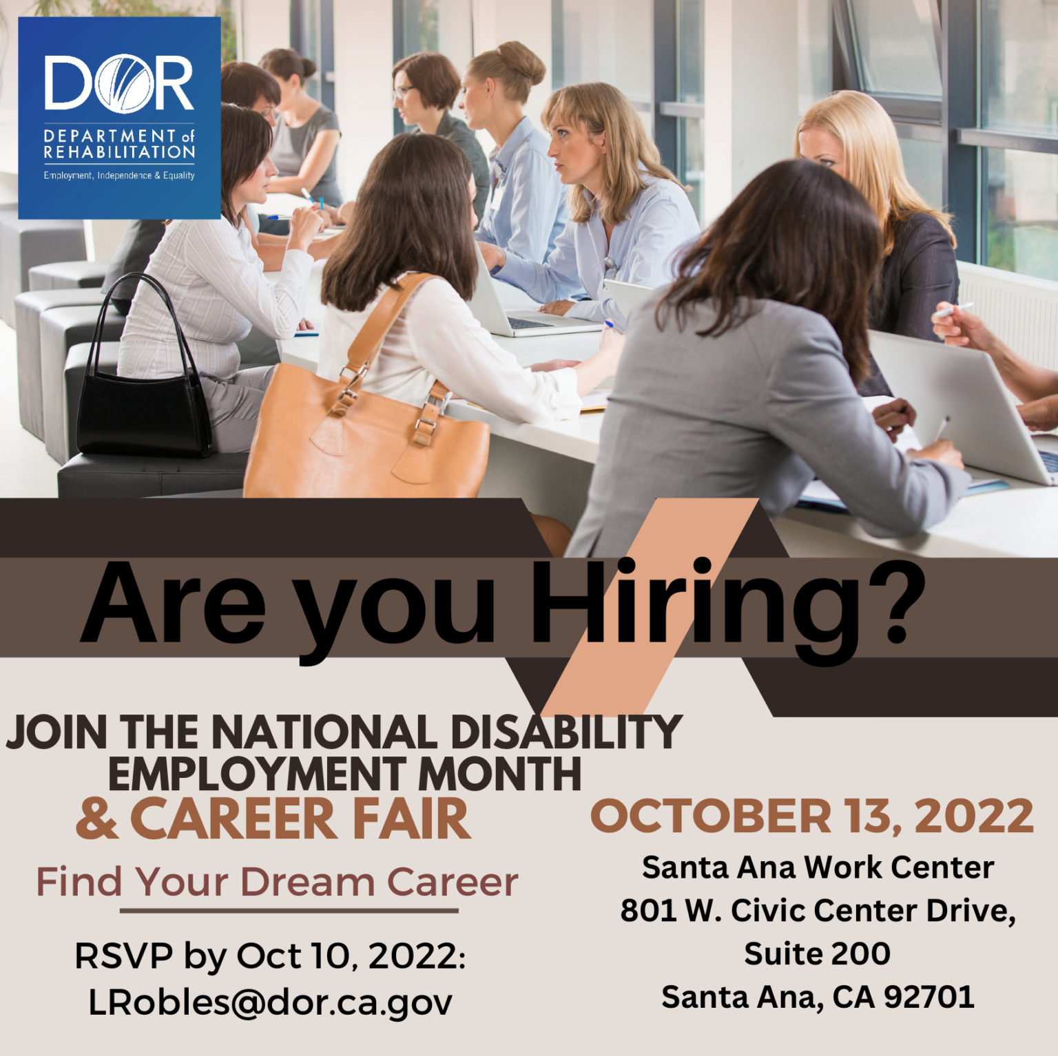 DOR Job Fair Oct 13 - Chapman University | Transition CA