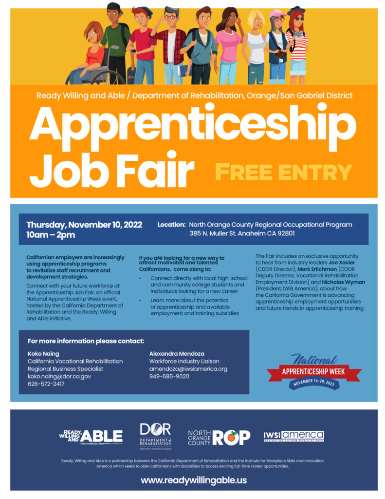 OSGD-RWA Apprenticeship Fair Flyer - Chapman University | Transition CA