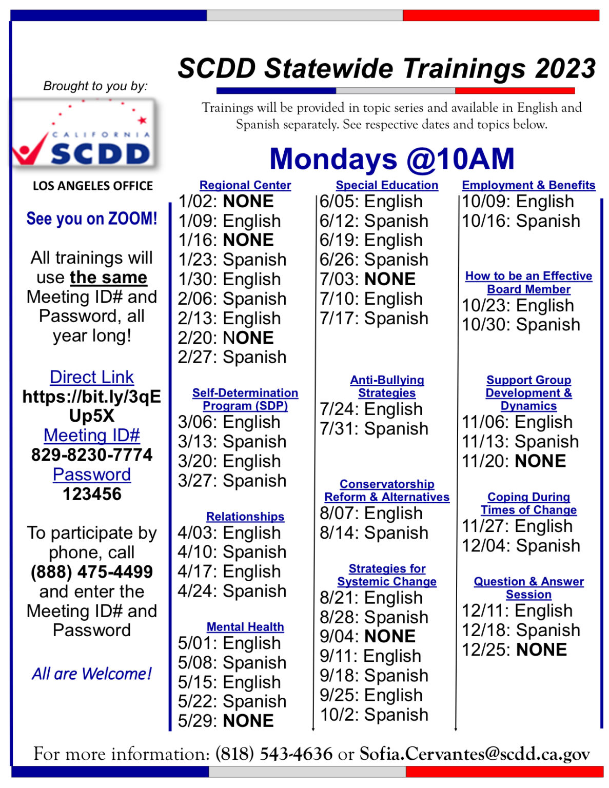 SCDD Statewide Trainings 2023 - Chapman University | Transition CA