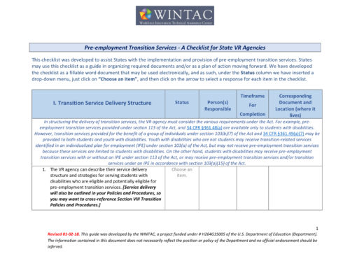 WINTAC Pre-ETS Checklist 01-02-18 - Chapman University | Transition CA
