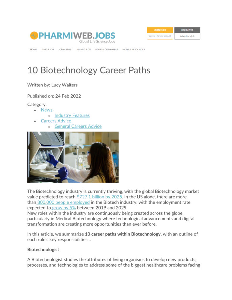 BioTech Career Paths 2-2022 - Chapman University | Transition CA