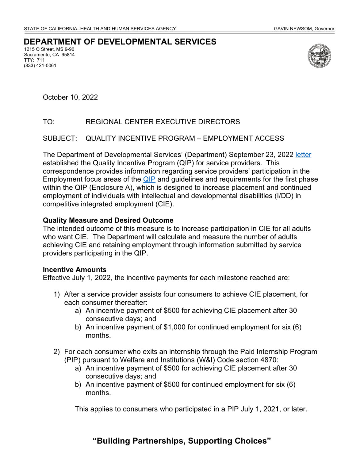 Quality Incentive Program Employment Access - Chapman University ...