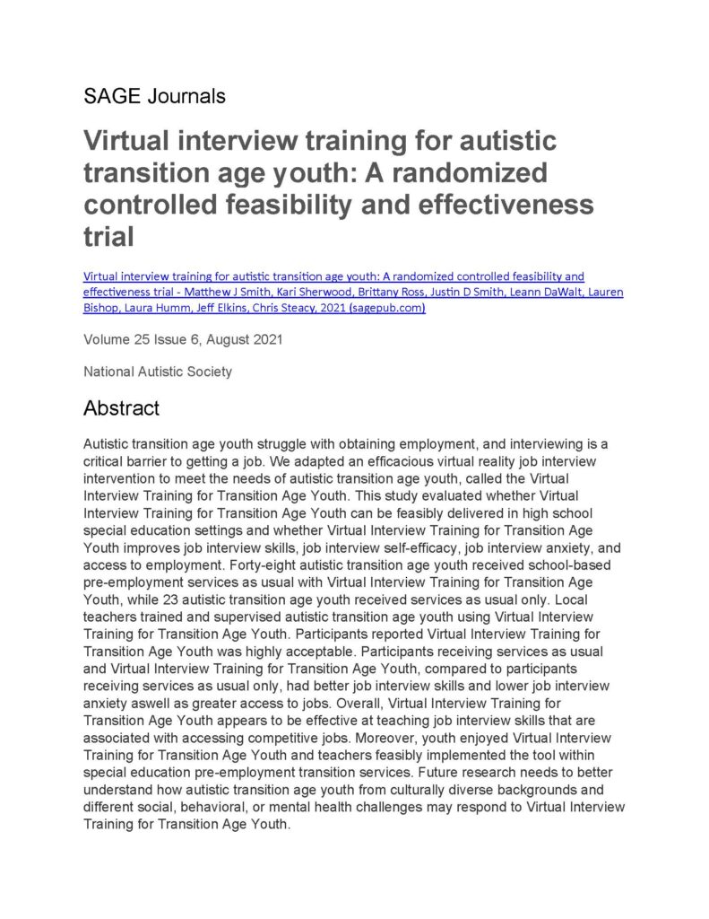 SAGE Journals Virtual Interview Training - Chapman University ...