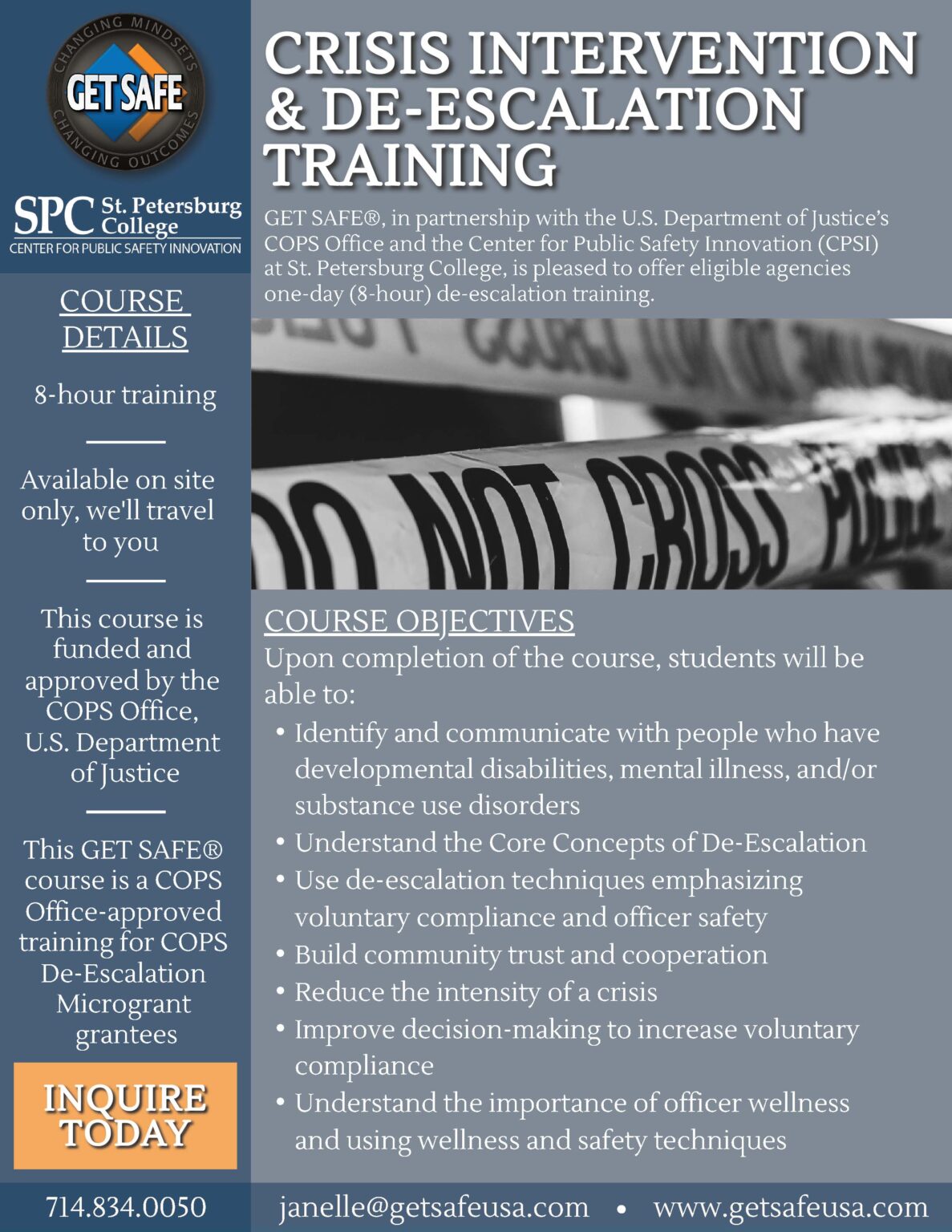 Get Safe Deescalation Training - Chapman University | Transition CA