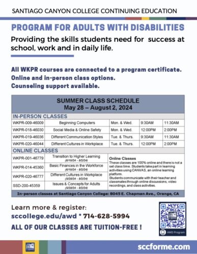 AWD Flyer Summer 2024 - Chapman University | Transition CA